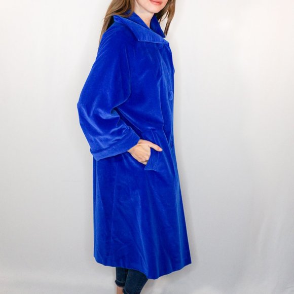 Vintage | Jackets & Coats | Vintage 6s Cerulean Royal Blue Velvet ...
